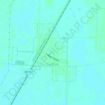 Mapa topográfico Swifton, altitud, relieve