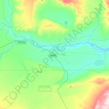 Mapa topográfico Municipio de Las Lajas, altitud, relieve