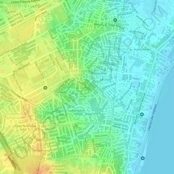 Mapa topográfico South Signal Village, altitud, relieve