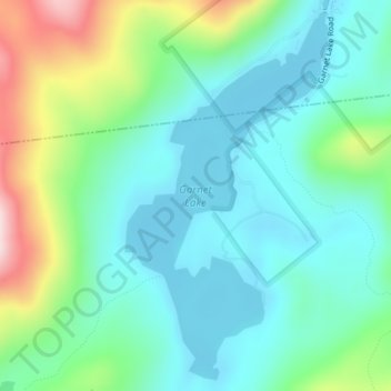 Mapa topográfico Garnet Lake, altitud, relieve