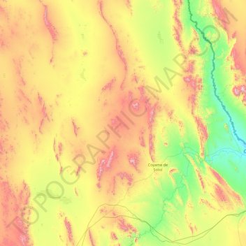 Mapa topográfico Coyame del Sotol, altitud, relieve