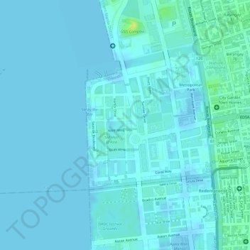 Mapa topográfico SM Mall of Asia Complex, altitud, relieve