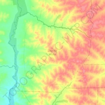 Mapa topográfico Distrito Sauce, altitud, relieve