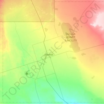 Mapa topográfico Winkler County, altitud, relieve