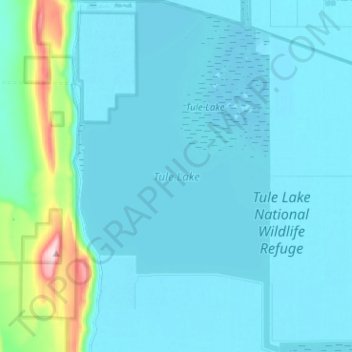Mapa topográfico Tule Lake, altitud, relieve
