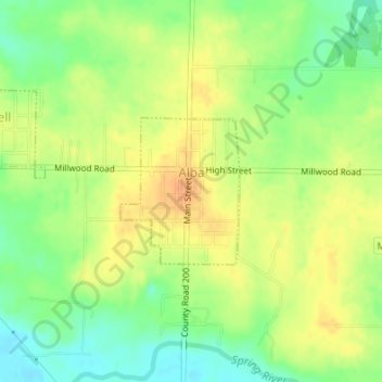 Mapa topográfico Alba, altitud, relieve