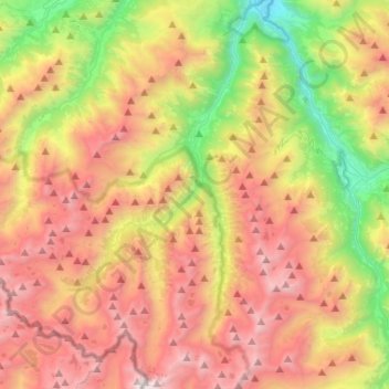 Mapa topográfico Cauterets, altitud, relieve