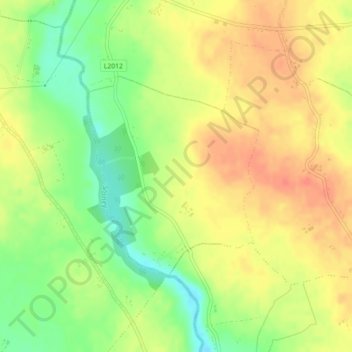 Mapa topográfico Ballymurphy, altitud, relieve