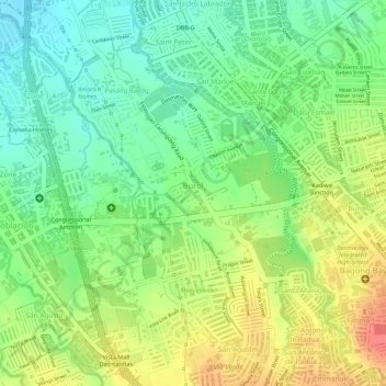 Mapa topográfico Burol, altitud, relieve
