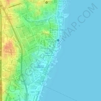 Mapa topográfico Bagumbayan, altitud, relieve