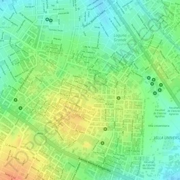 Mapa topográfico Plaza Medalla Milagrosa, altitud, relieve