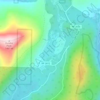 Mapa topográfico Trillium Lake, altitud, relieve