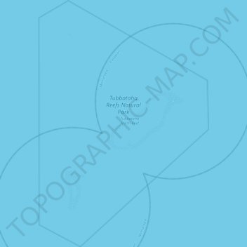 Mapa topográfico Tubbataha Reefs Natural Park, altitud, relieve