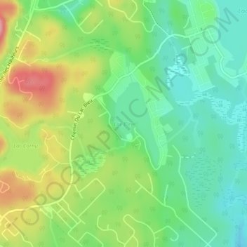Mapa topográfico Lac Bleu, altitud, relieve