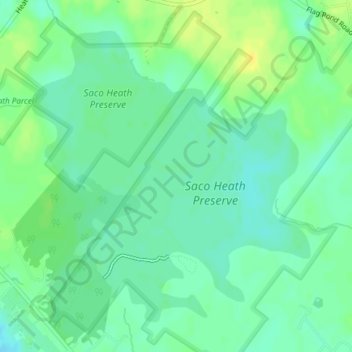 Mapa topográfico Saco Heath, altitud, relieve