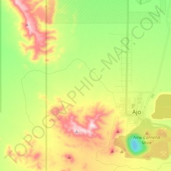 Mapa topográfico Ajo, altitud, relieve