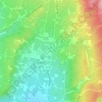 Mapa topográfico Lac de Flassans, altitud, relieve