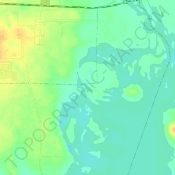 Mapa topográfico Lake Palestine, altitud, relieve