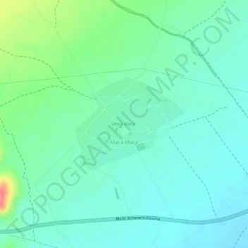 Mapa topográfico Maca Maca, altitud, relieve