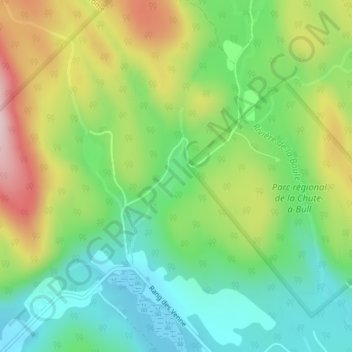 Mapa topográfico Lac Guénard, altitud, relieve