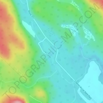 Mapa topográfico Lac Sport, altitud, relieve