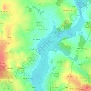 Mapa topográfico Lac au Duc, altitud, relieve