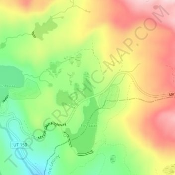 Mapa topográfico Lilly Lake, altitud, relieve