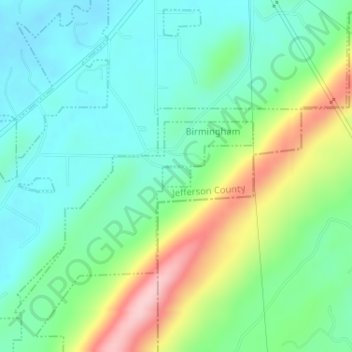 Mapa topográfico Leeds, altitud, relieve